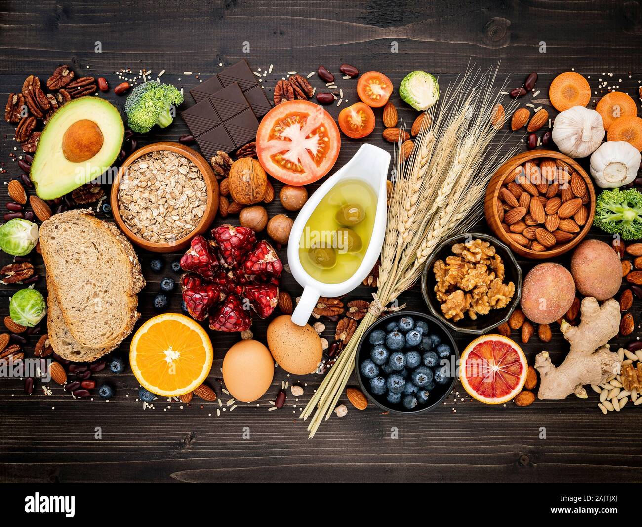Ingredients for the healthy foods selection. The concept of healthy ...