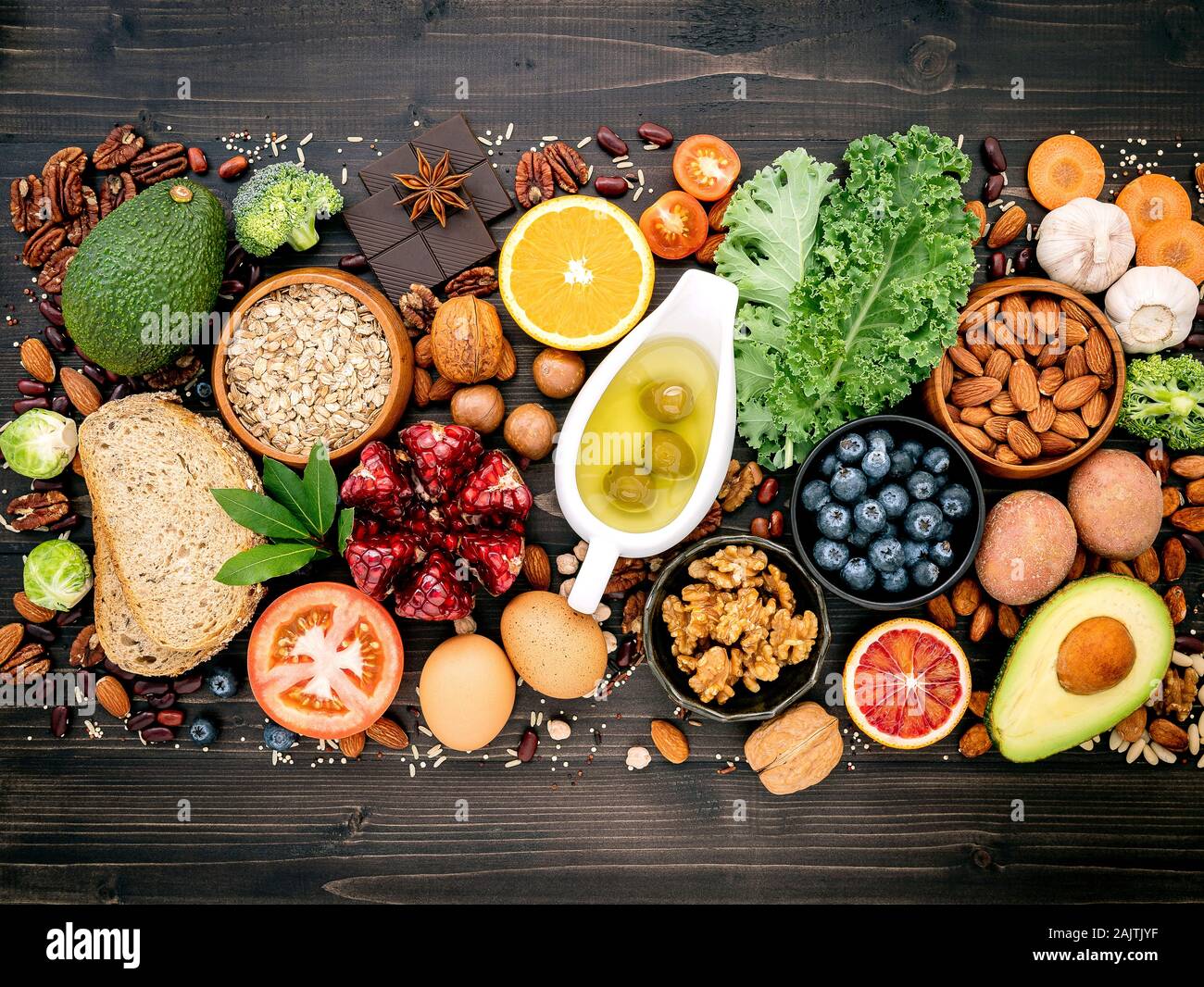 Ingredients for the healthy foods selection. The concept of healthy ...
