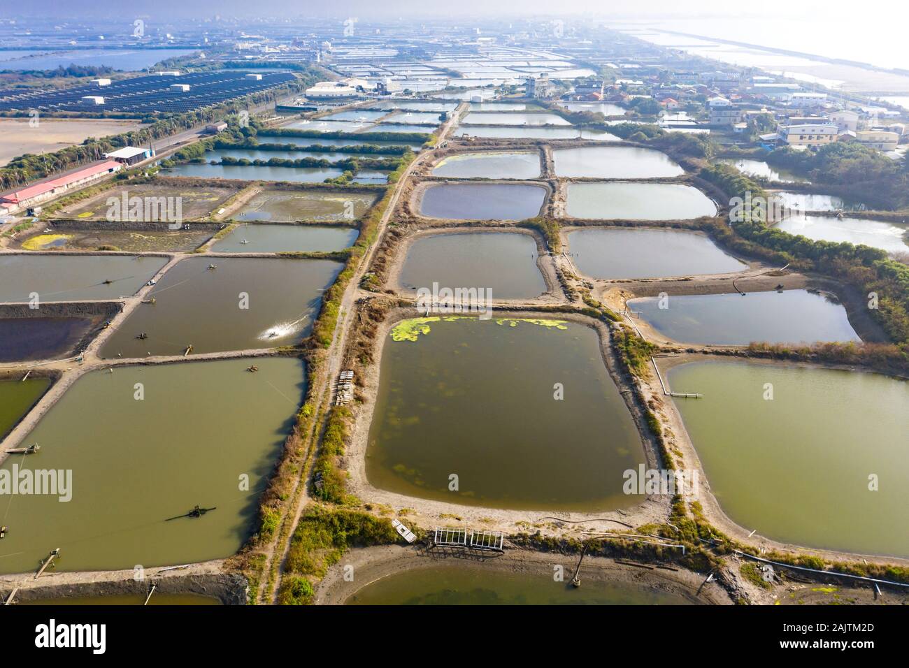 Aerial View of fish farms in west Coast . Taiwan Stock Photo - Alamy