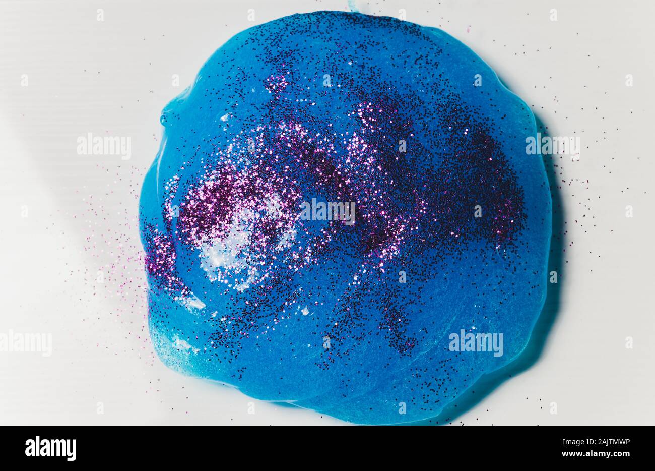 Kid Playing Hand Made Toy Called Slime Alien drool Shell mussel Stock ...