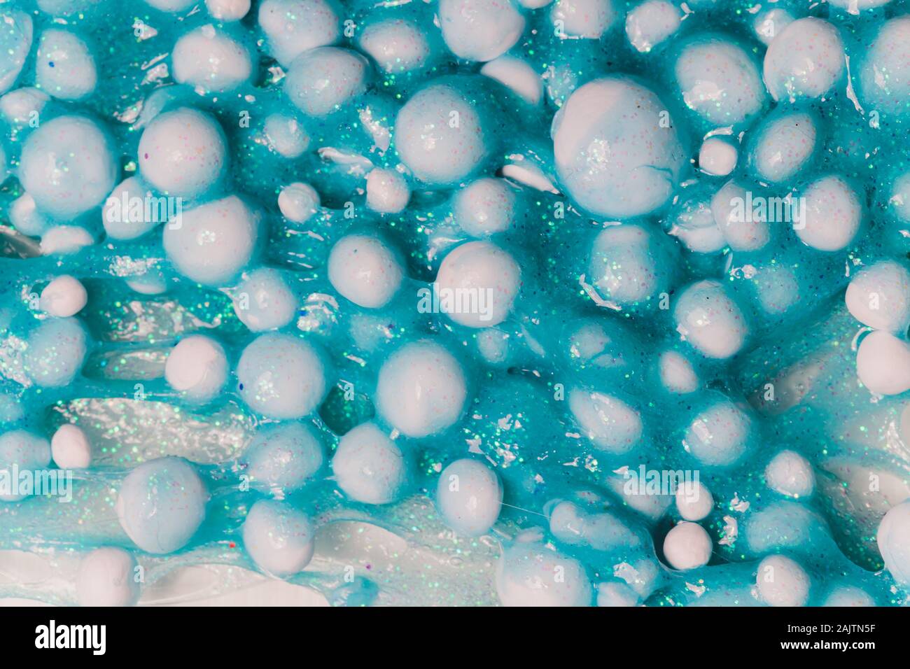 Kid Playing Hand Made Toy Slime, Selective focus on Slime Stock Photo ...