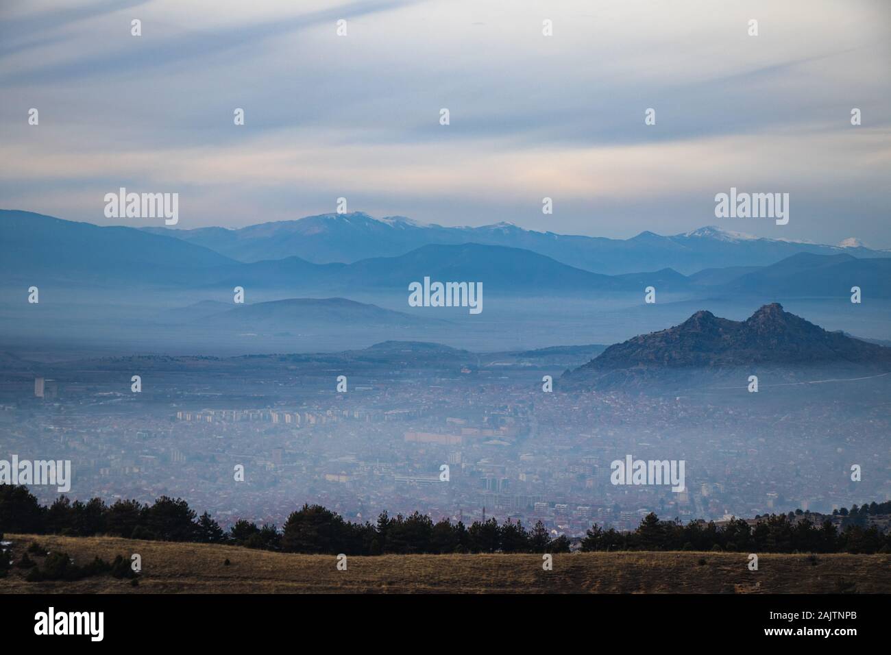 Urban landscape in smoke hi-res stock photography and images - Alamy