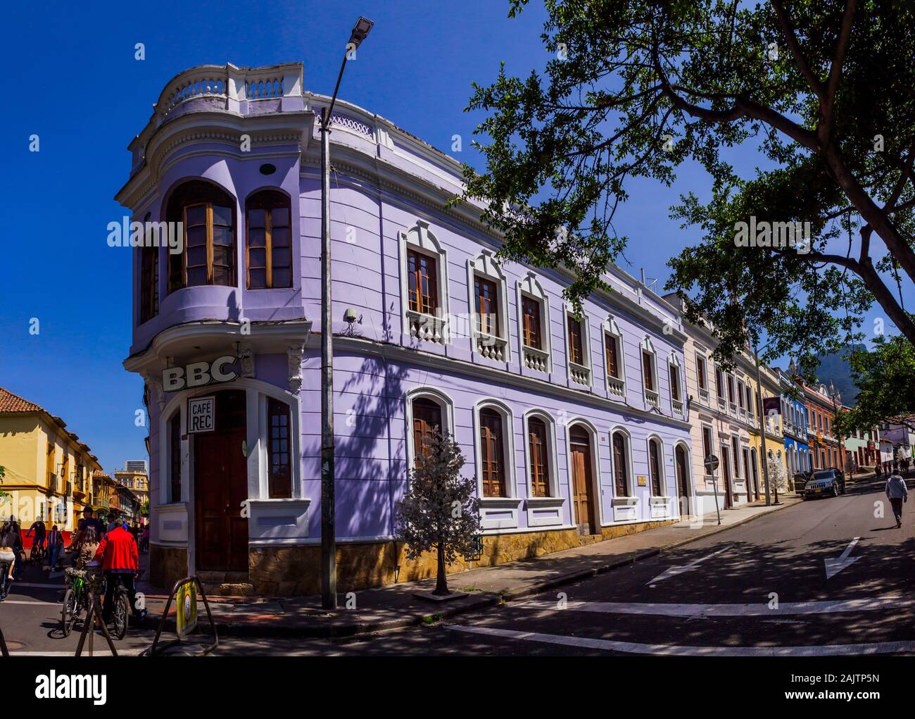 Colonial houses of the La Candelaria neighborhood, Bogotá Colombia ...