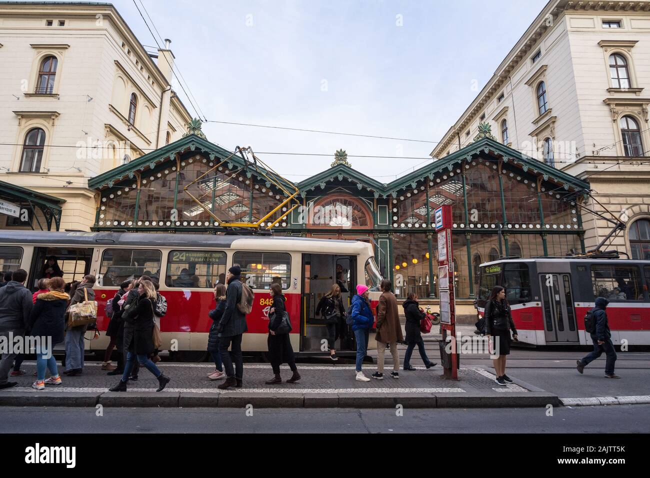 Prague trams hi-res stock photography and images - Alamy