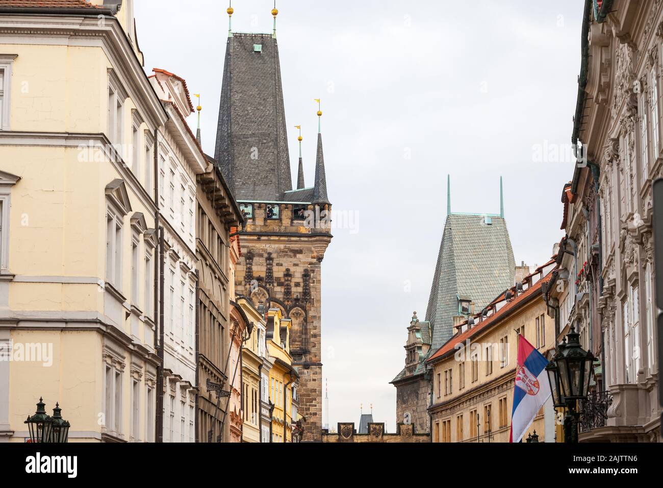 Picture of the lesser town bridge tower of Charles Bridge, also called ...