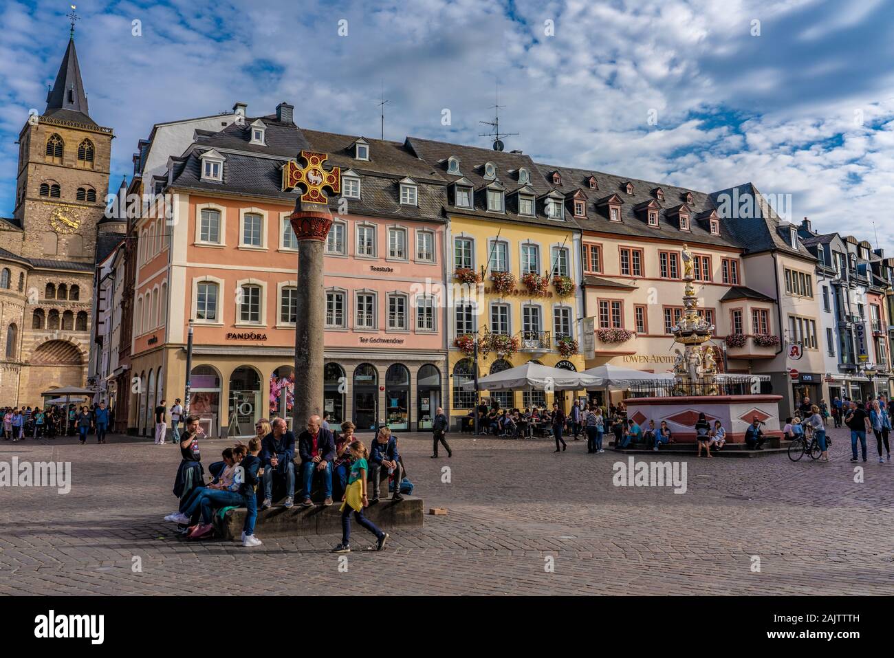 TRIER, GERMANY - SEPTEMBER 22: View of traditional buildings in Trier ...