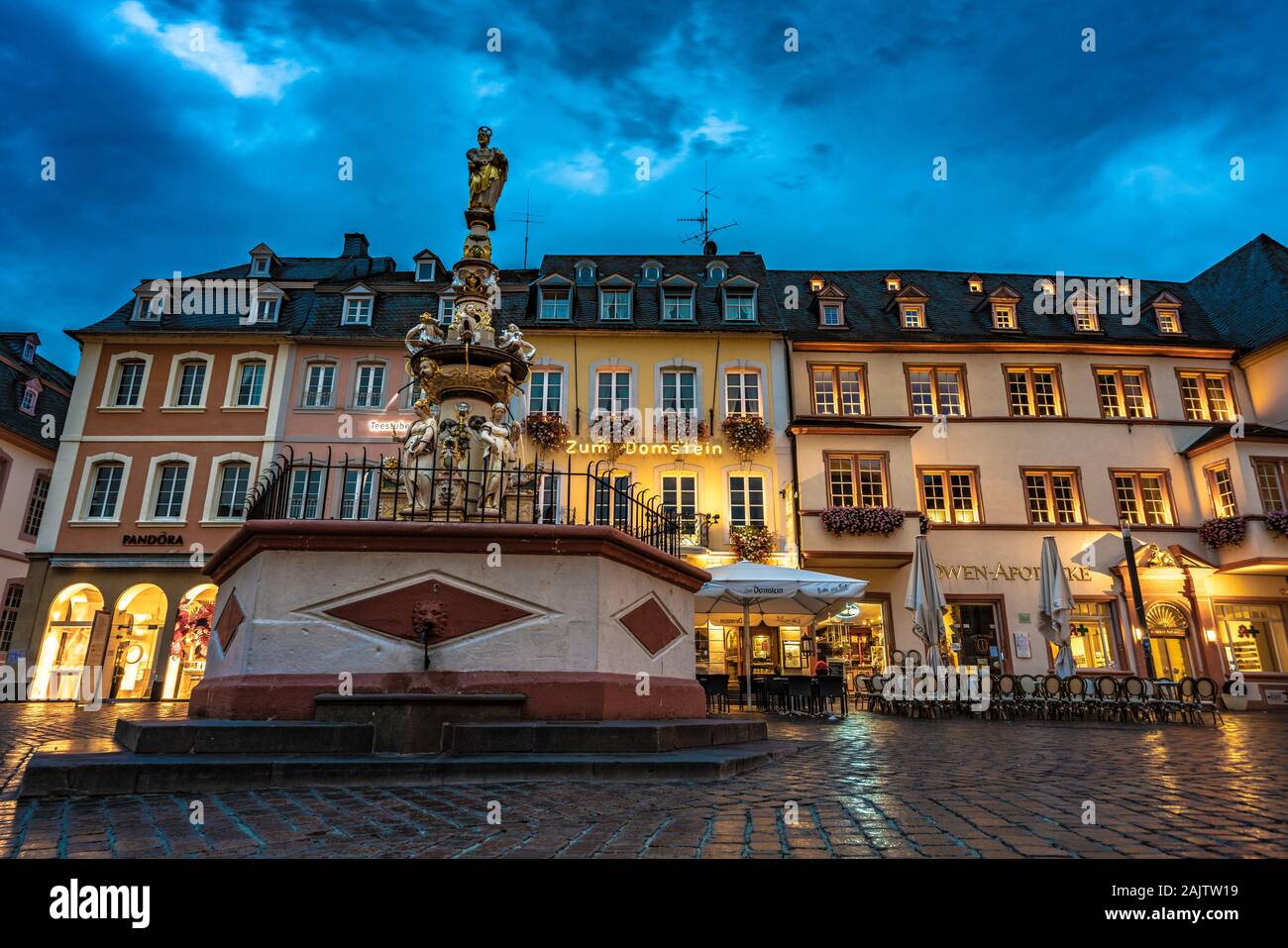 TRIER, GERMANY - SEPTEMBER 22: This is an evening view traditional ...