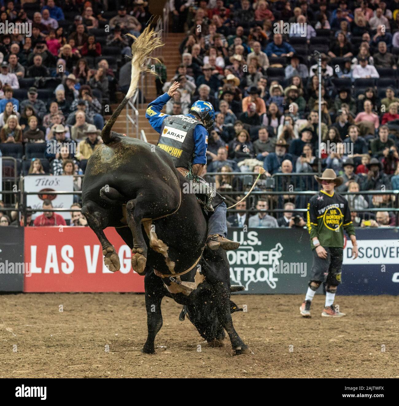 New York, NY - January 5, 2020: Kaique Pacheco rides bull during ...