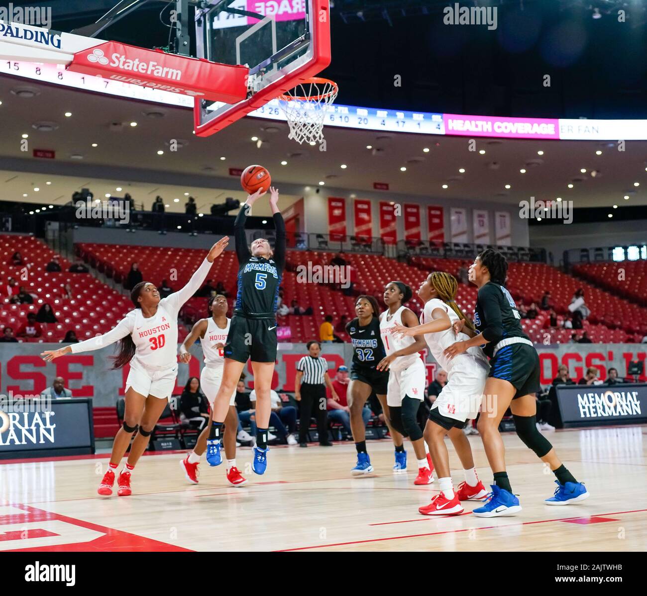 Houston, Texas, USA. 5th Jan, 2020. -Memphis guard AERIAL WILSON (5 ...