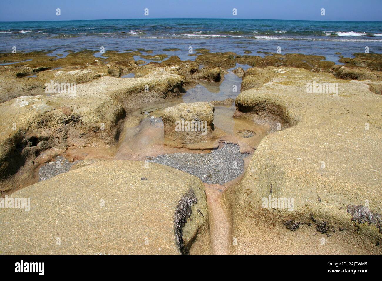 Tide pools and rock formations of Coral Cove Park in Tequesta, Florida ...