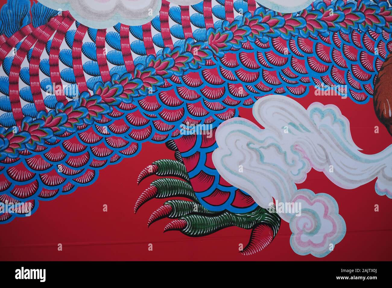 Chinese dragon pattern in painting works Stock Photo - Alamy