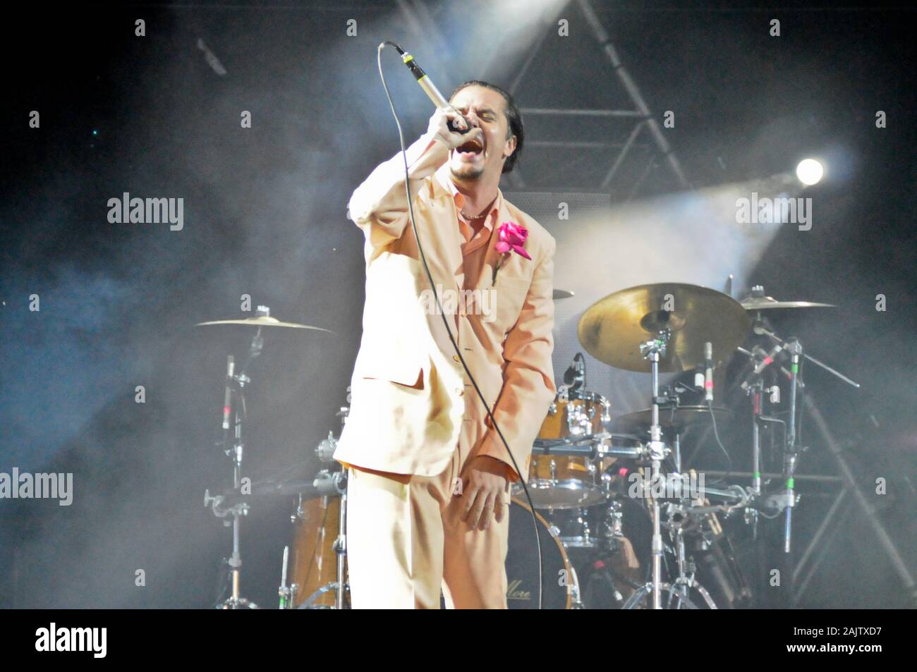 Mike Patton singing live, with Faith No More Stock Photo - Alamy
