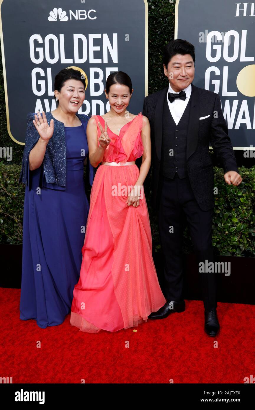 Beverly Hills, USA. 05th Jan, 2020. Lee Jung-Eun, Cho Yeo-Jeong and Kang-Ho Song attending the ...