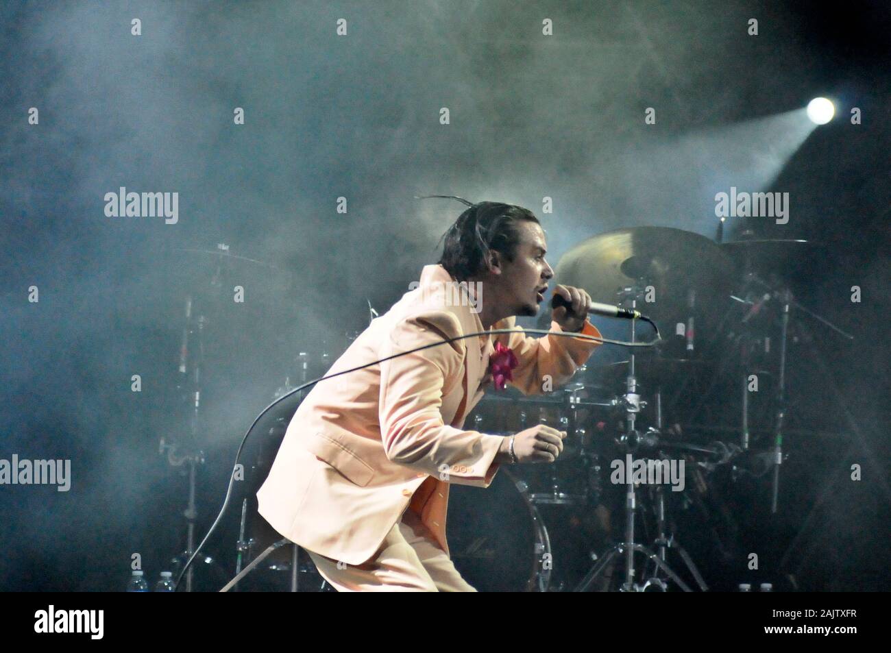 Mike Patton singing live, with Faith No More Stock Photo - Alamy