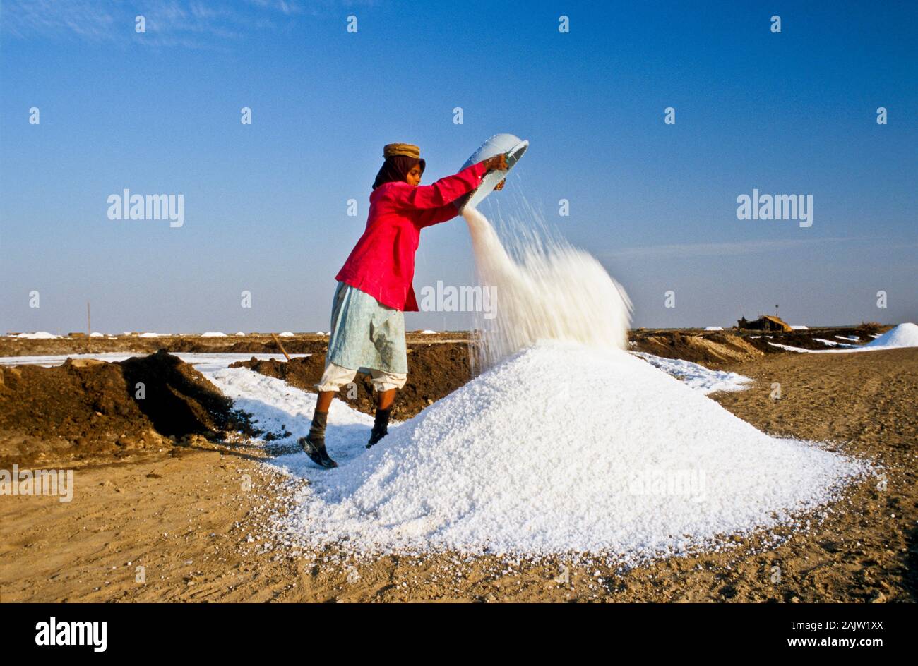 All the transport of the salt is done by hand Stock Photo - Alamy