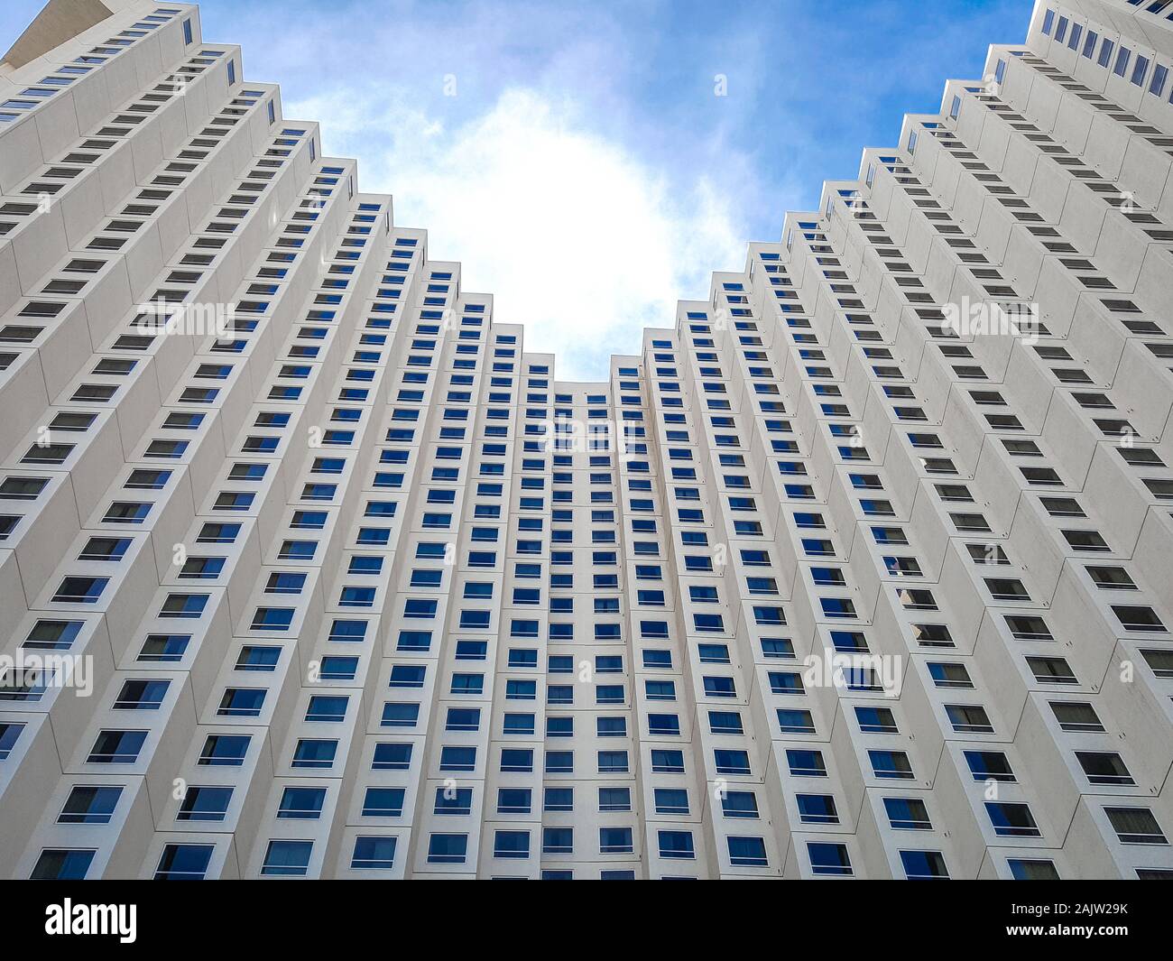 Las Vegas architectural background hotel shape. Harrah's Hotel. Las ...