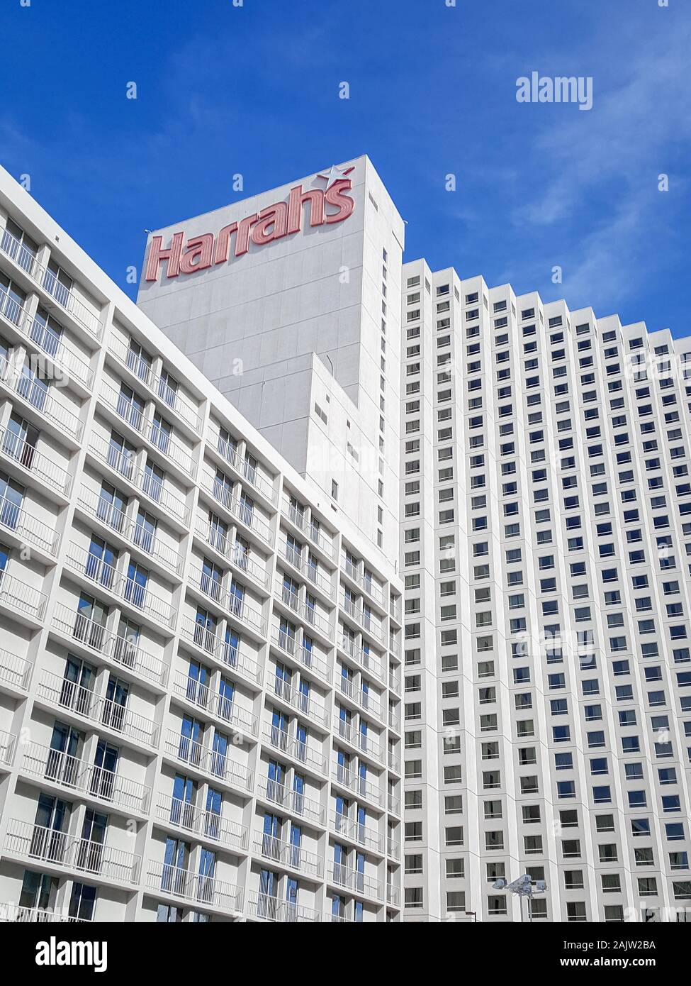 Las Vegas architectural background hotel shape. Harrah's Hotel. Las ...