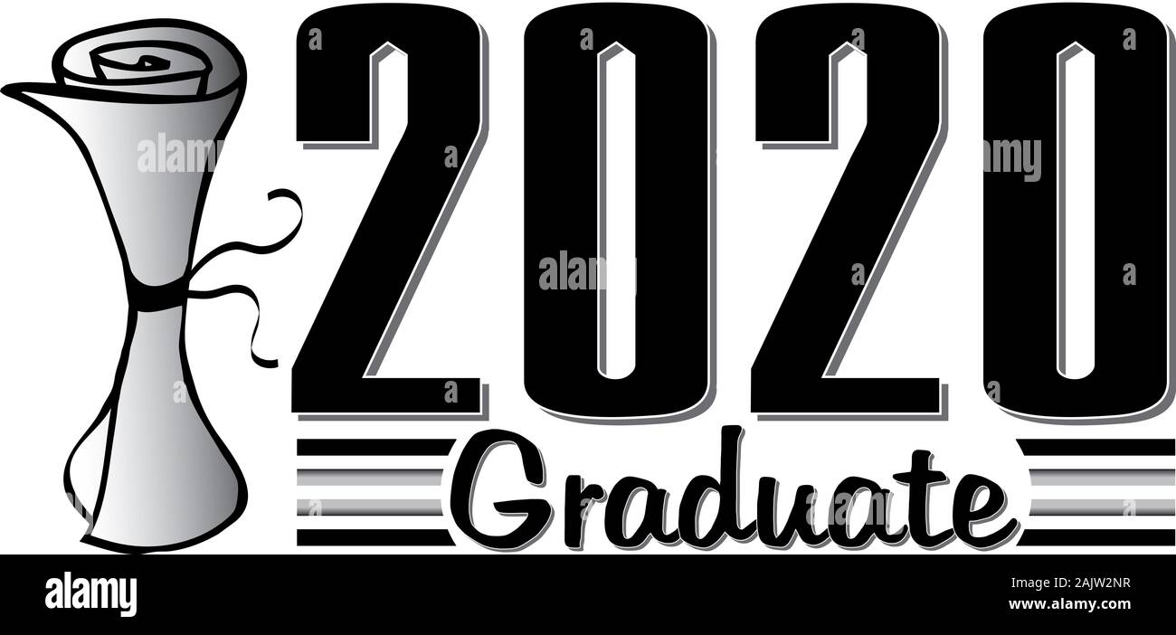 2020 Graduate Banner with diploma Stock Photo - Alamy