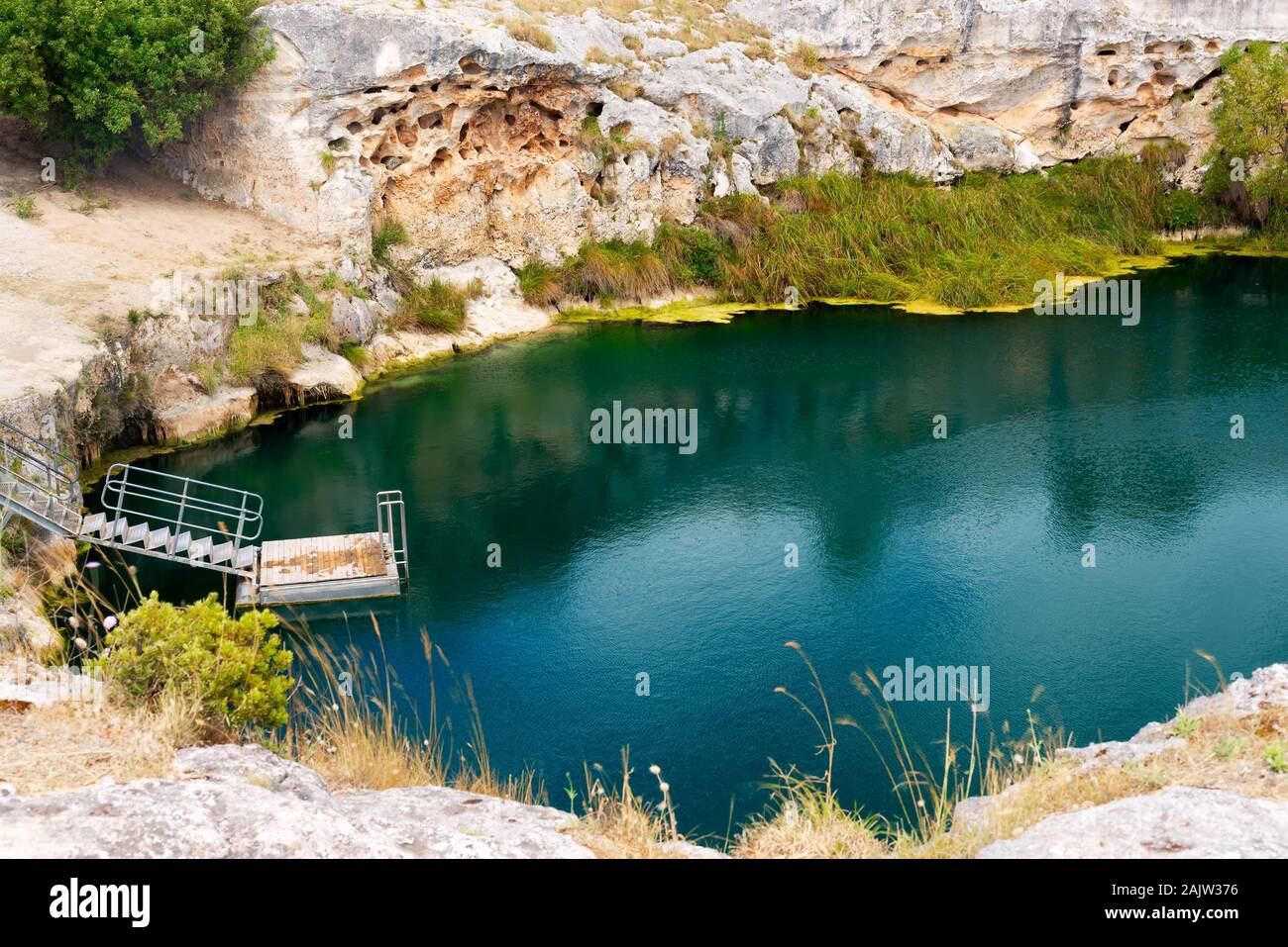 The Little Blue Lake is a popular venue for visitors and locals to ...