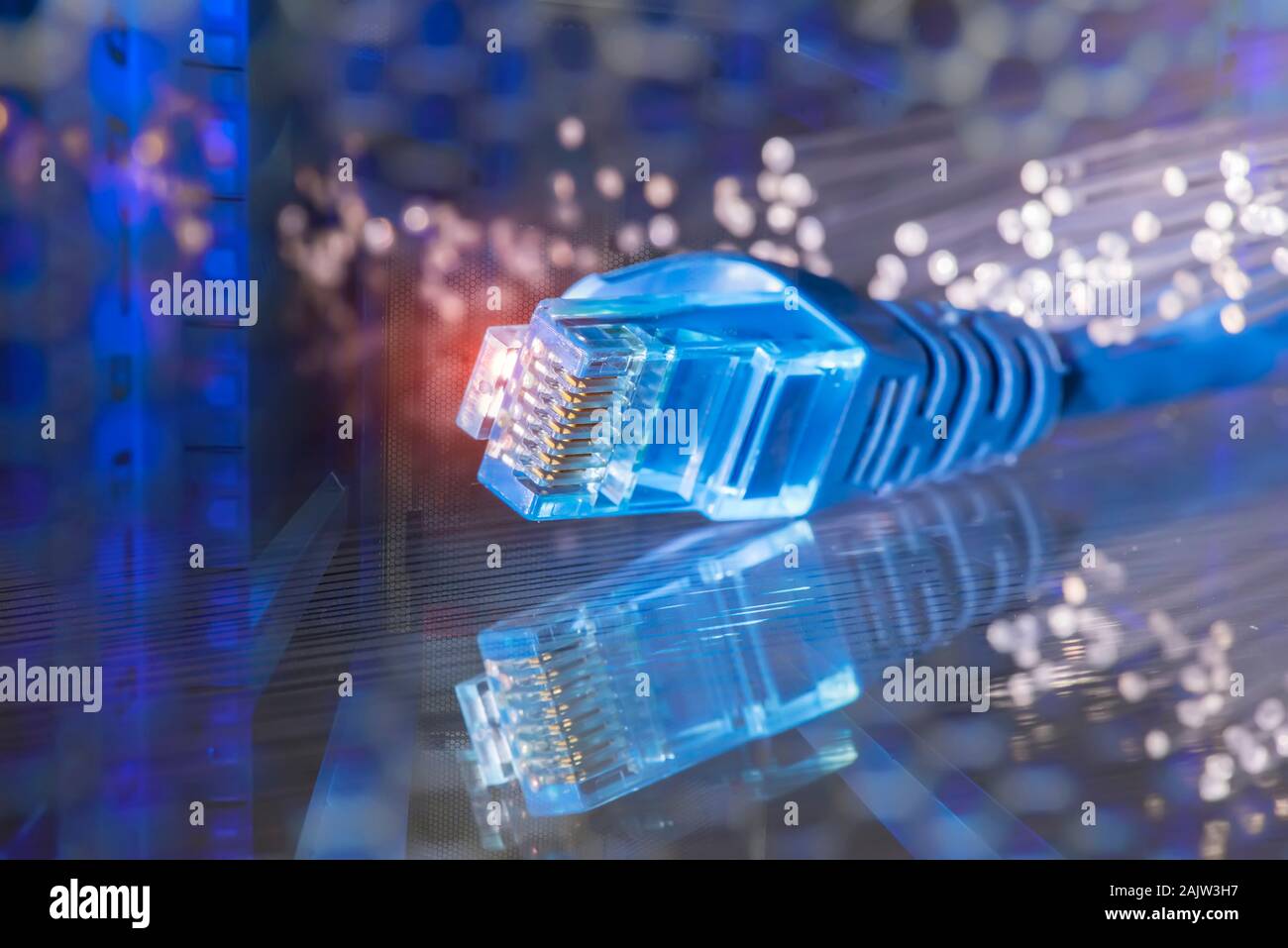 network cables with fiber optical background Stock Photo - Alamy