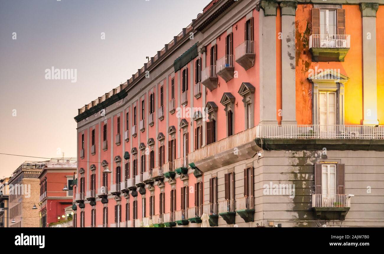 typical architecture of ancient buildings of Naples Stock Photo - Alamy