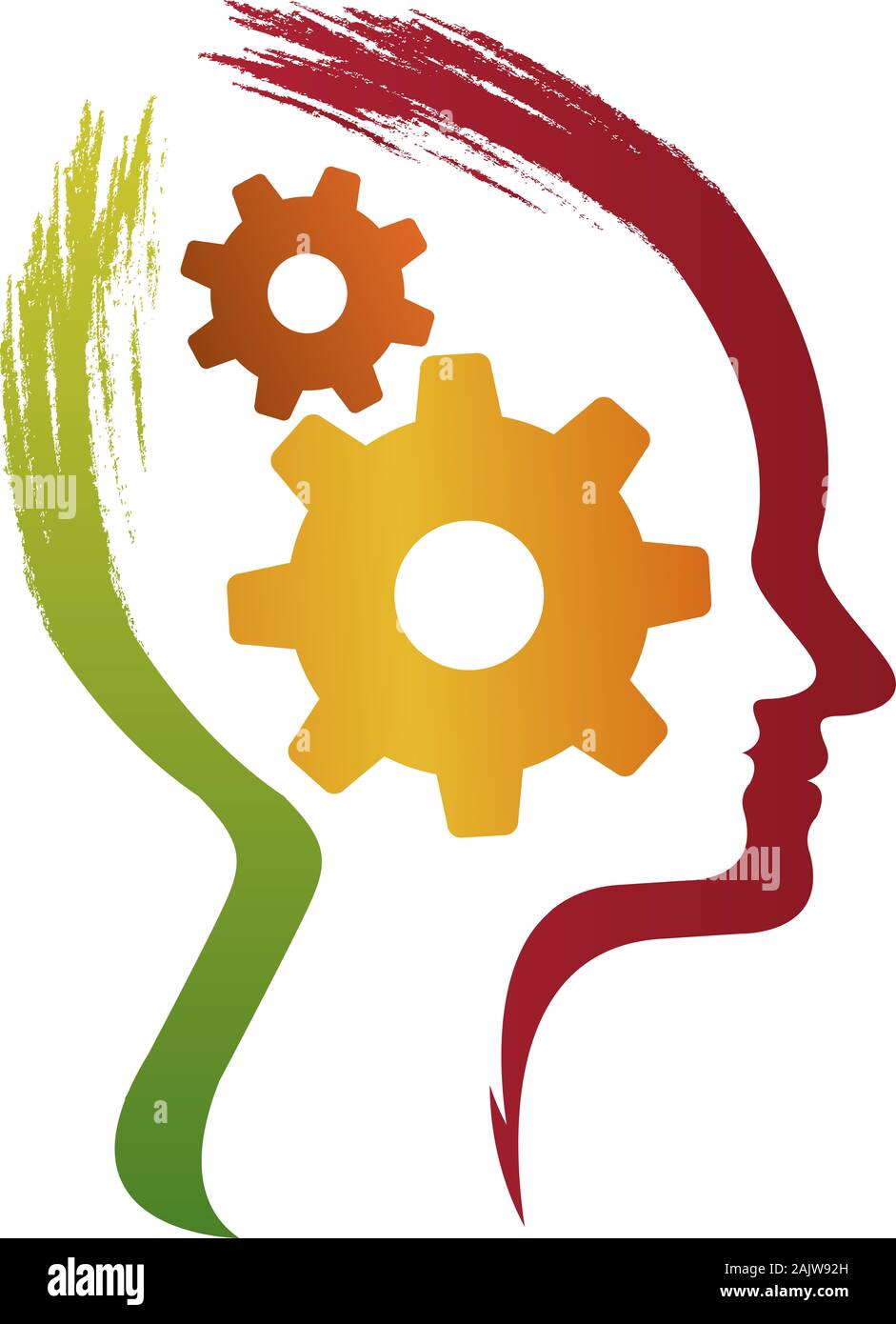 Brain gear vector logo Cut Out Stock Images & Pictures - Alamy