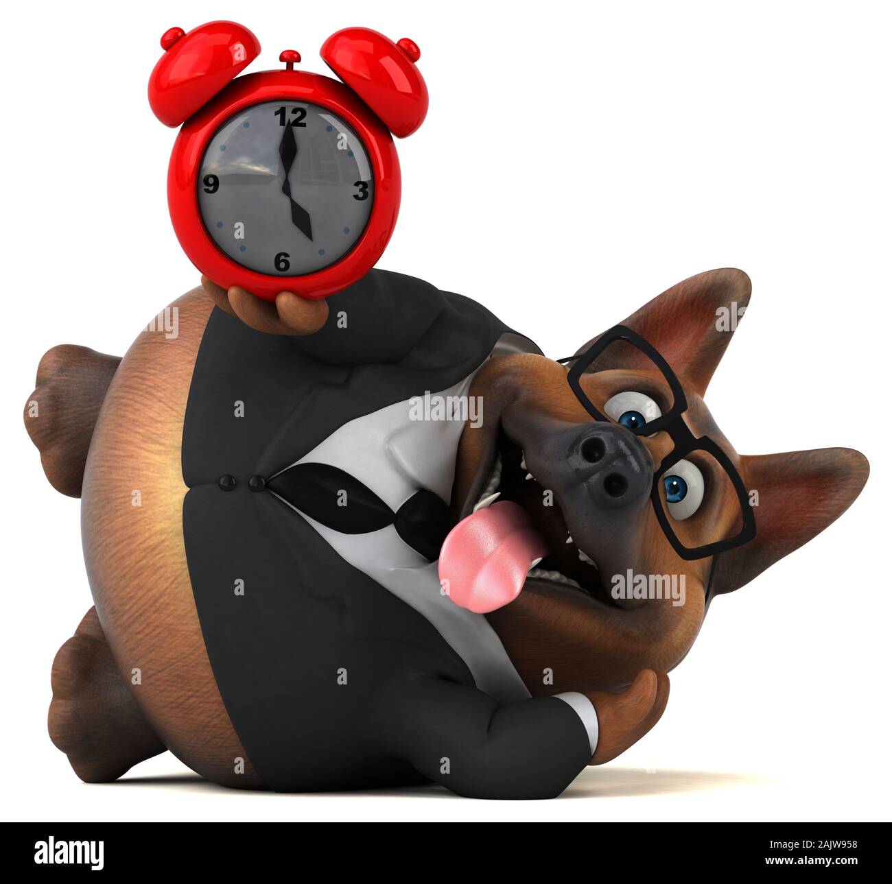 Fun german shepherd dog - 3D Illustration Stock Photo - Alamy