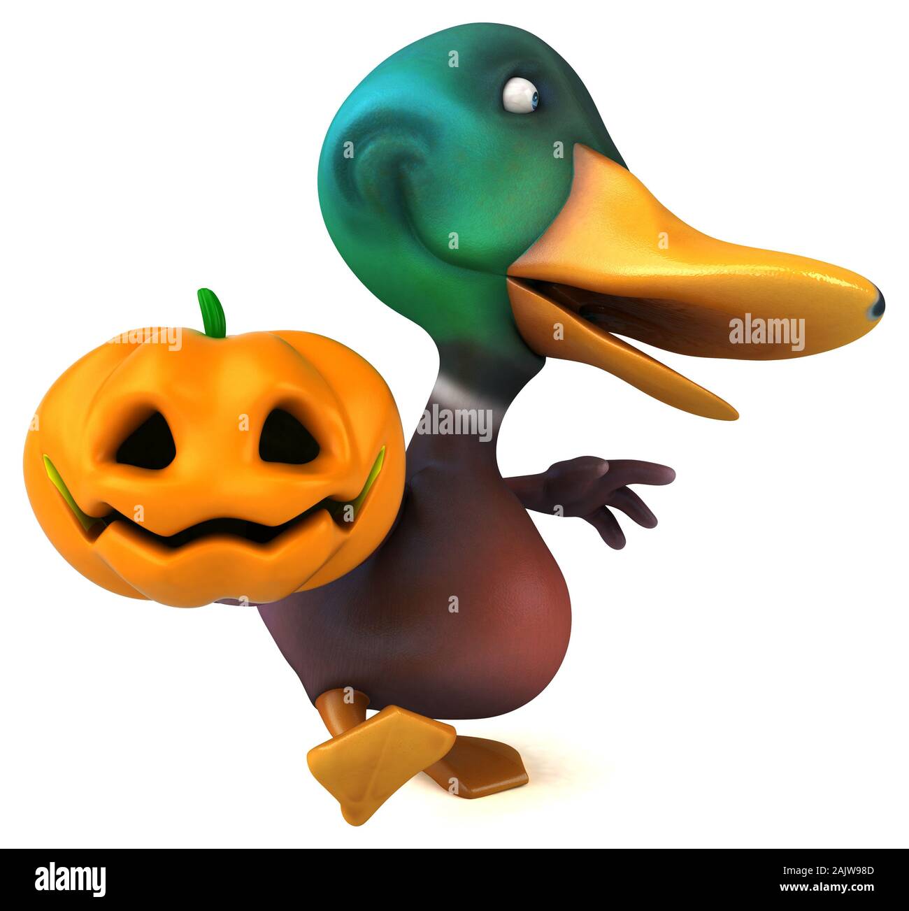 Fun duck - 3D Illustration Stock Photo - Alamy