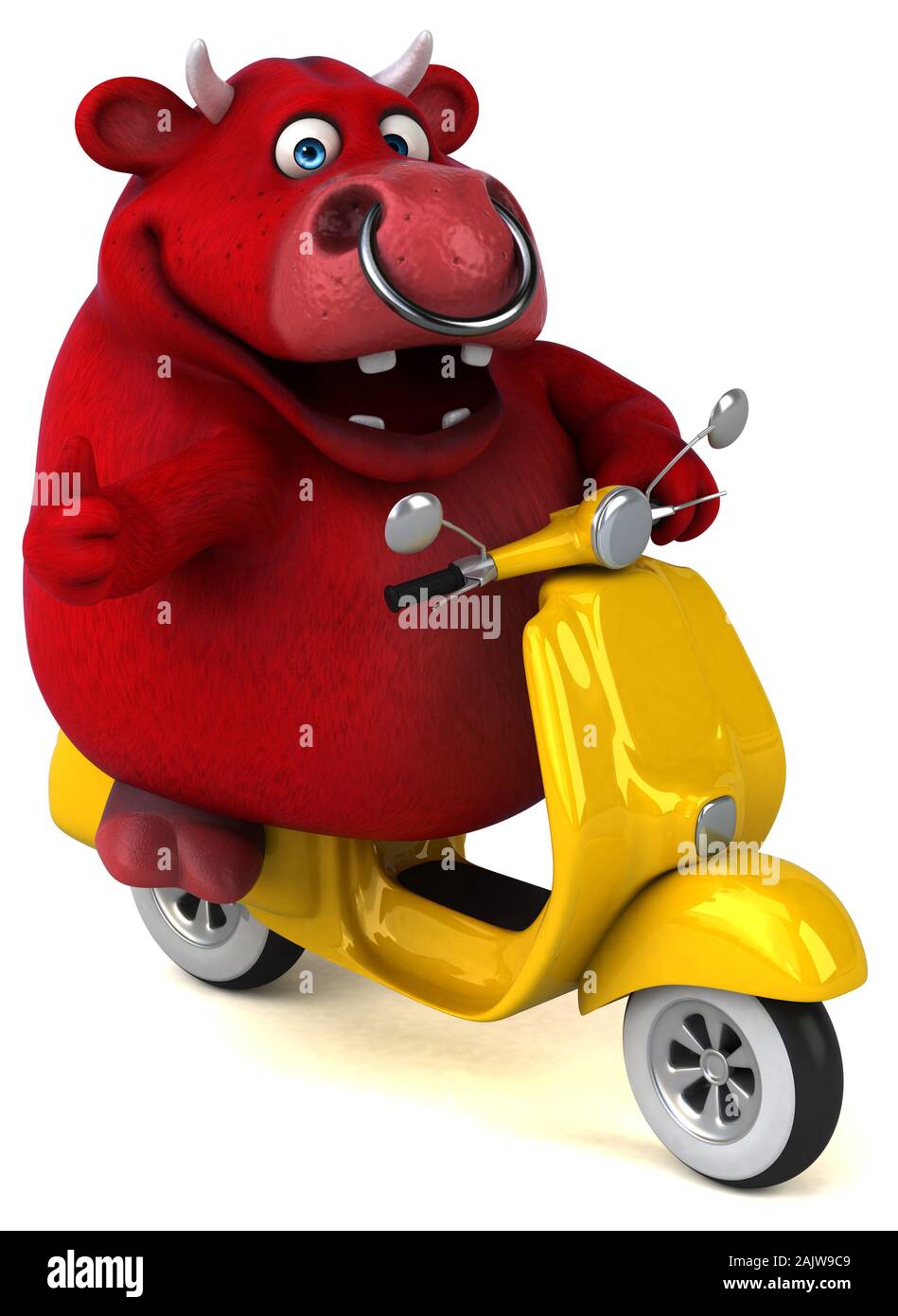 Fun red bull - 3D Illustration Stock Photo - Alamy