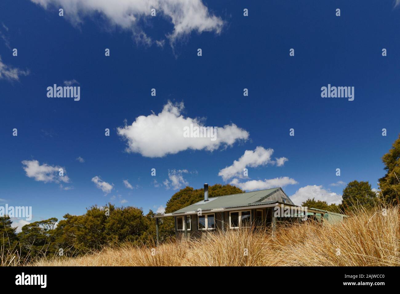 Balloon hut, Department of Conservation back country hut nestled in the ...