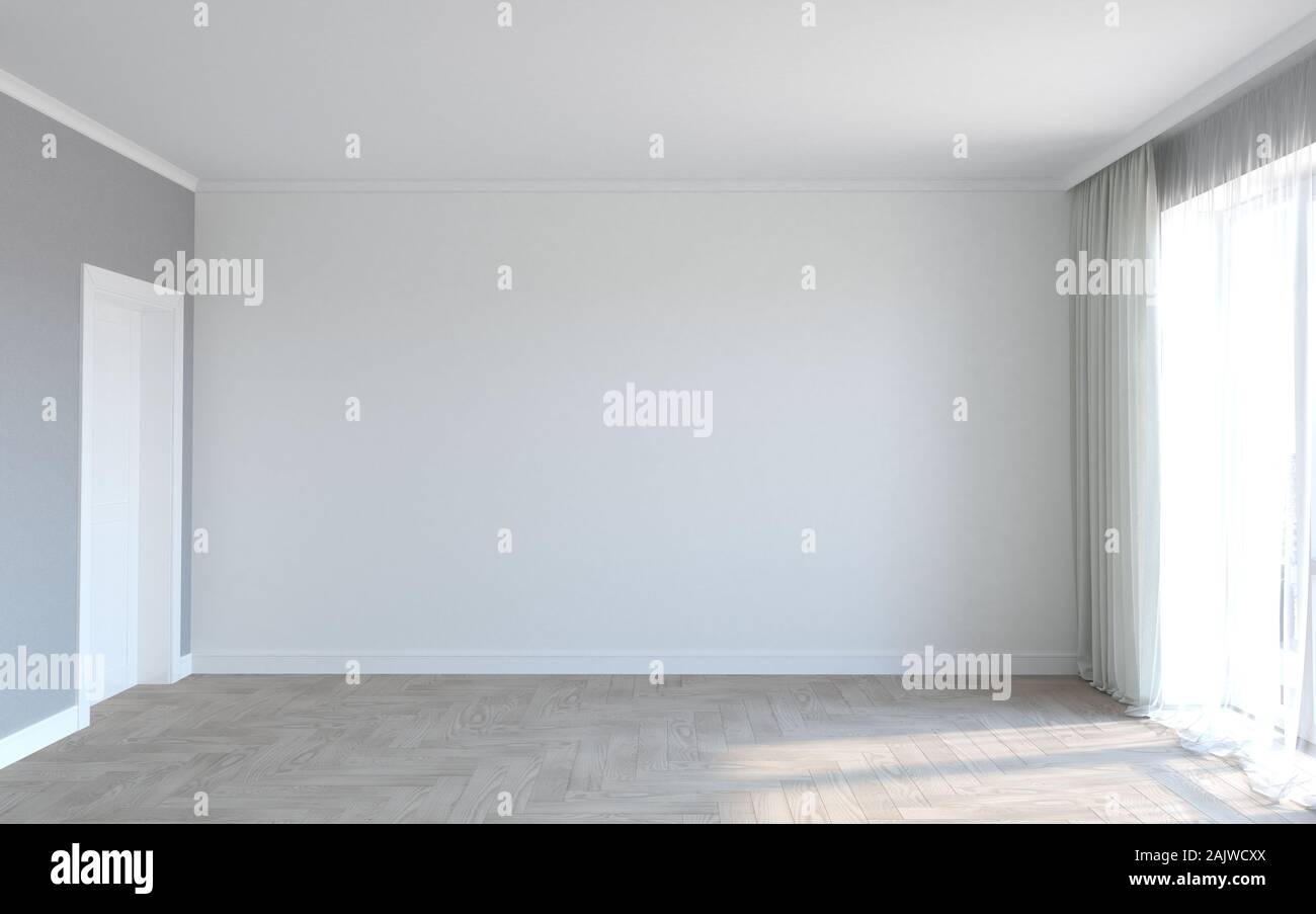 empty room, interior visualization, 3D illustration Stock Photo - Alamy