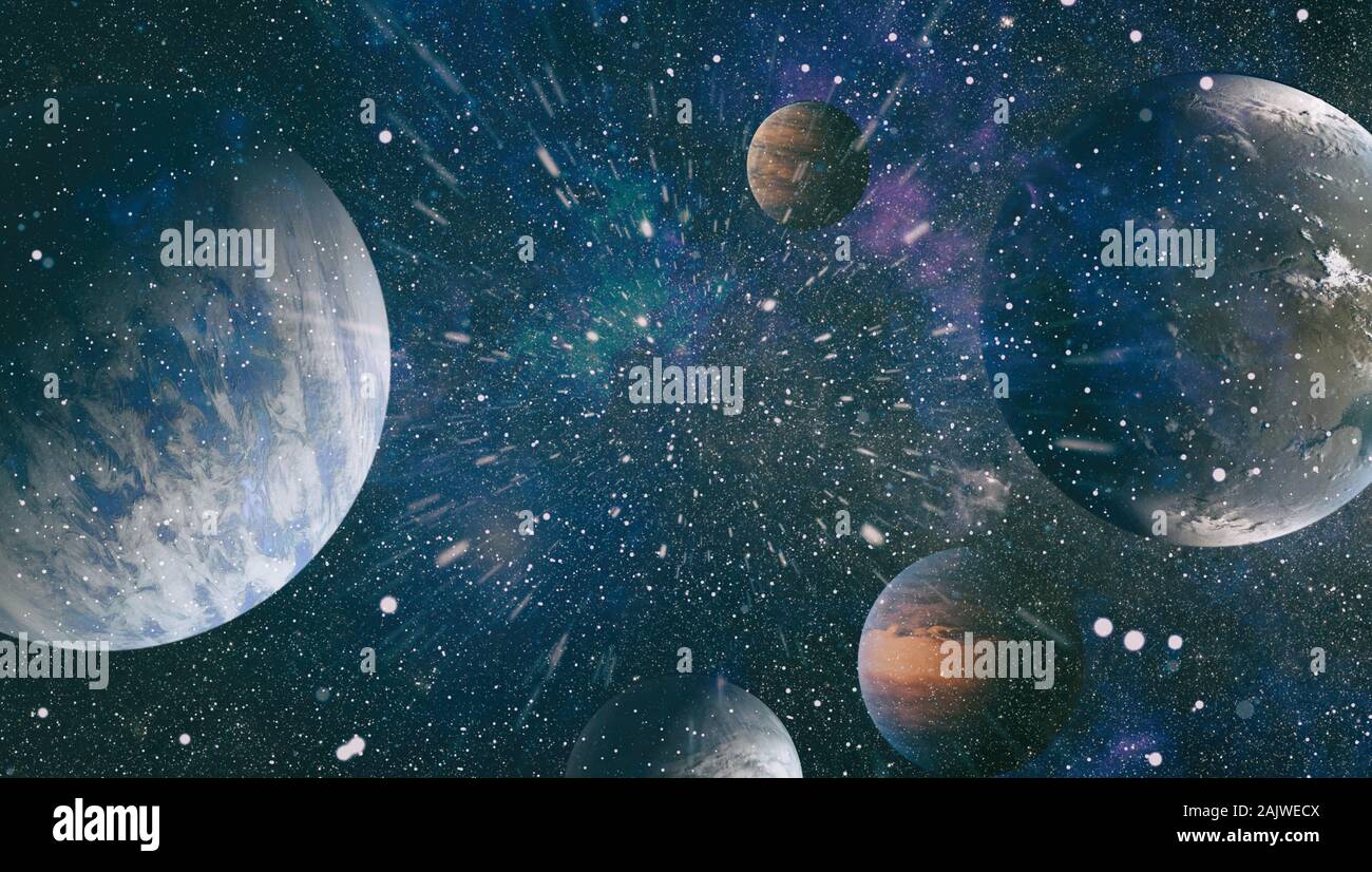 Collage on space, science and education items. High quality space ...