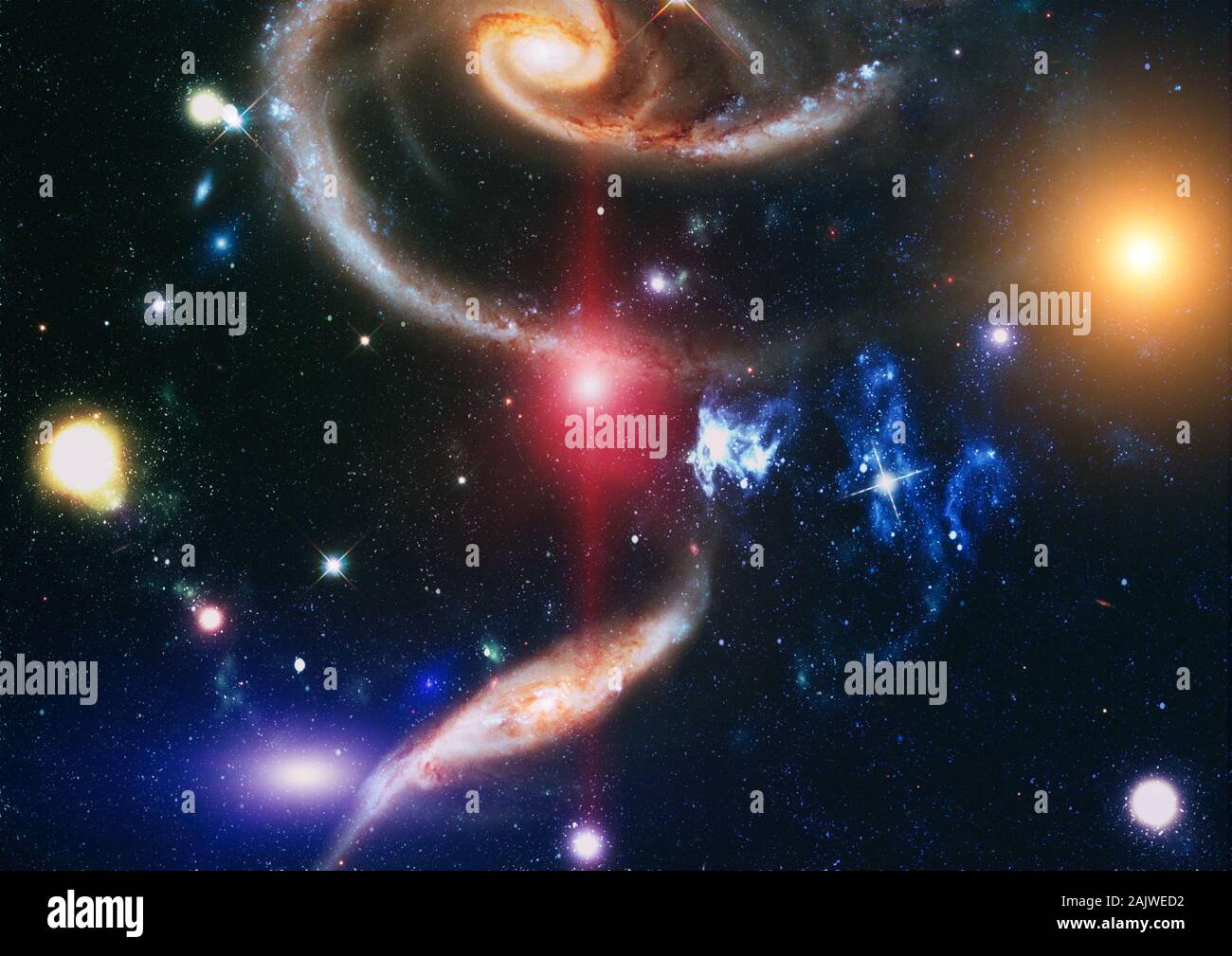 Planets, stars and galaxies in outer space showing the beauty of space ...