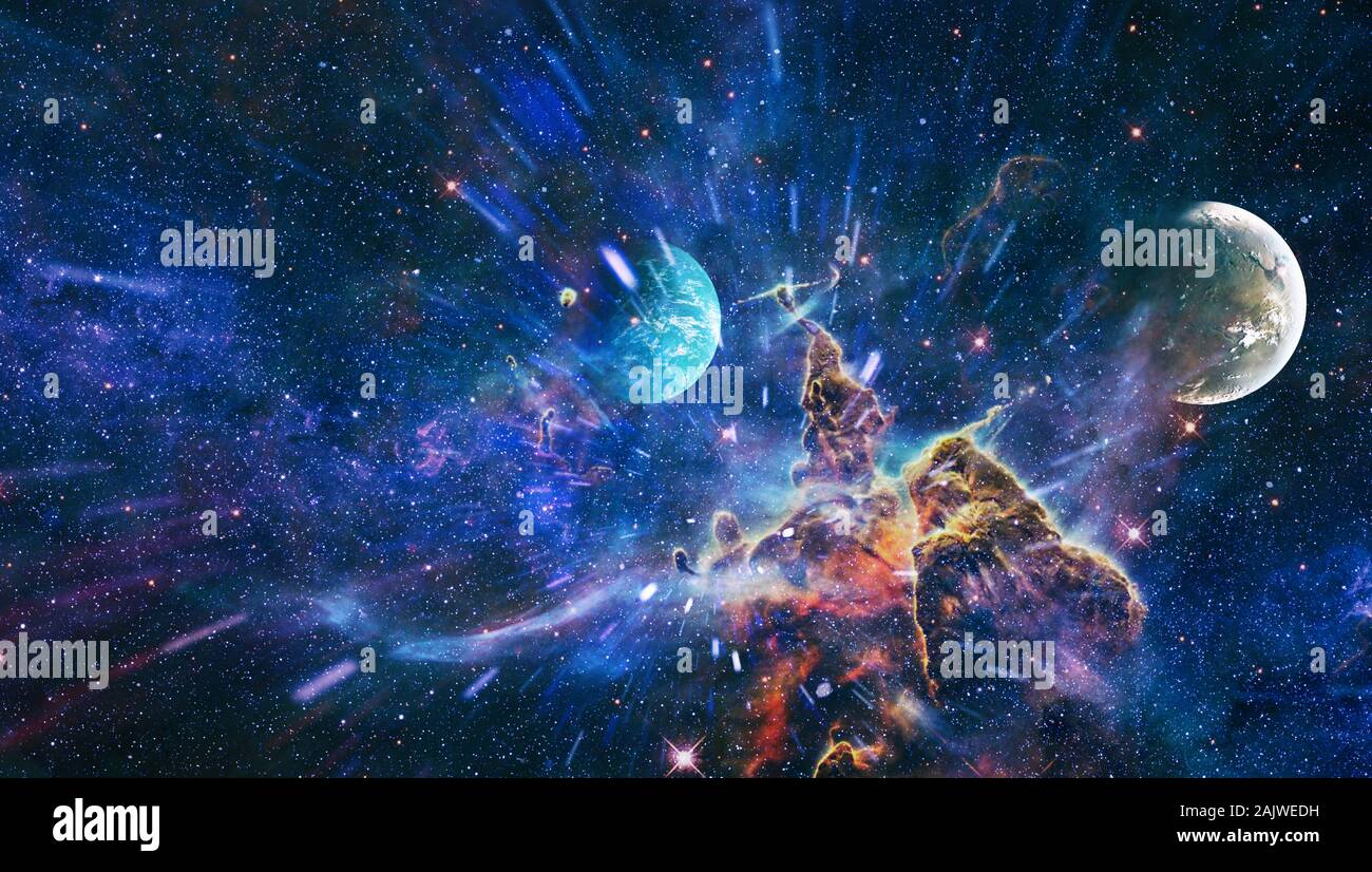 Collage on space, science and education items. High quality space ...