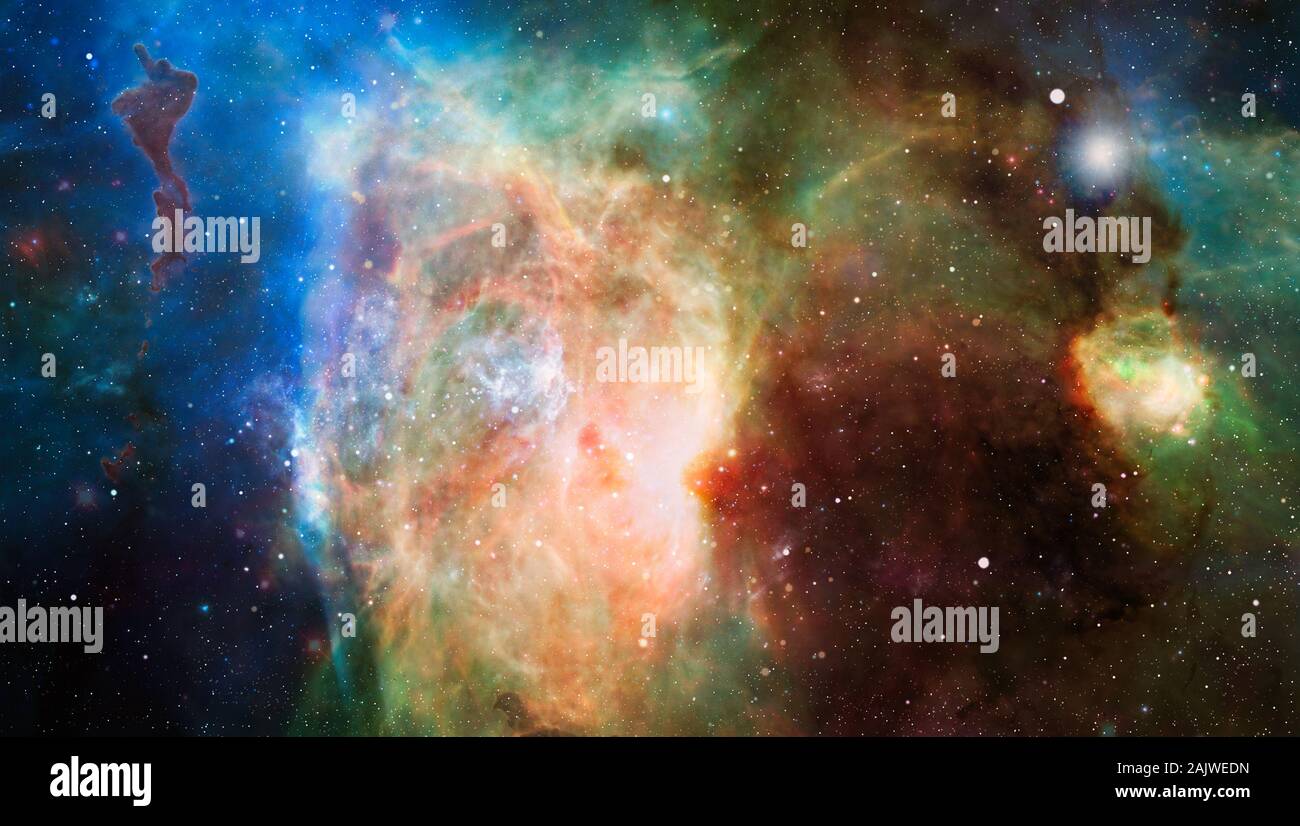 Planets, stars and galaxies in outer space showing the beauty of space ...