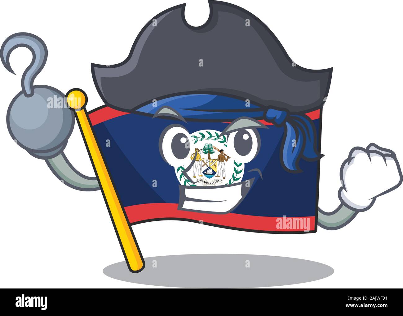 cool and funny flag belize cartoon style wearing hat Stock Vector Image ...