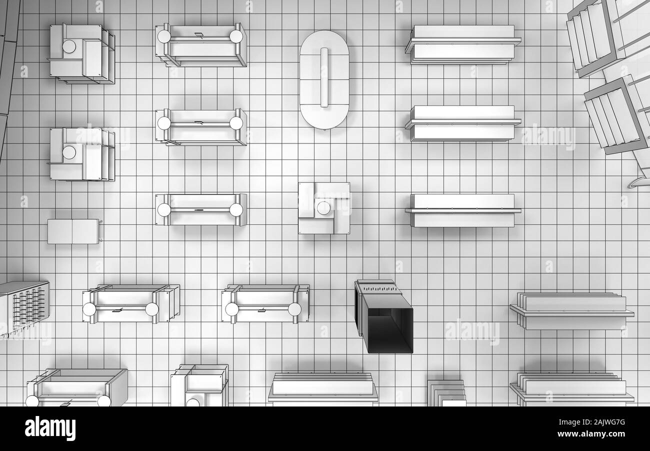 shopping mall, interior visualization, 3D illustration Stock Photo - Alamy