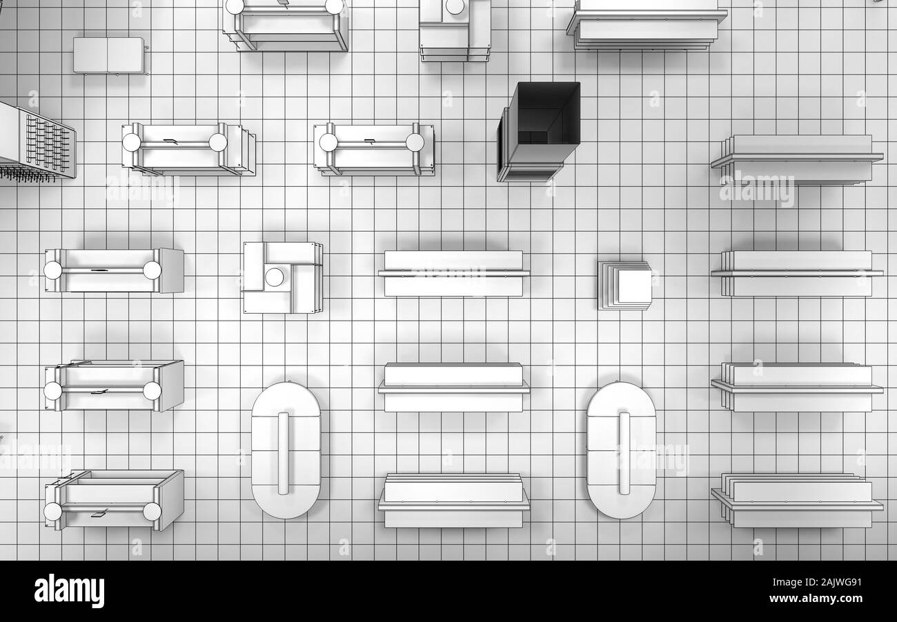 shopping mall, interior visualization, 3D illustration Stock Photo - Alamy