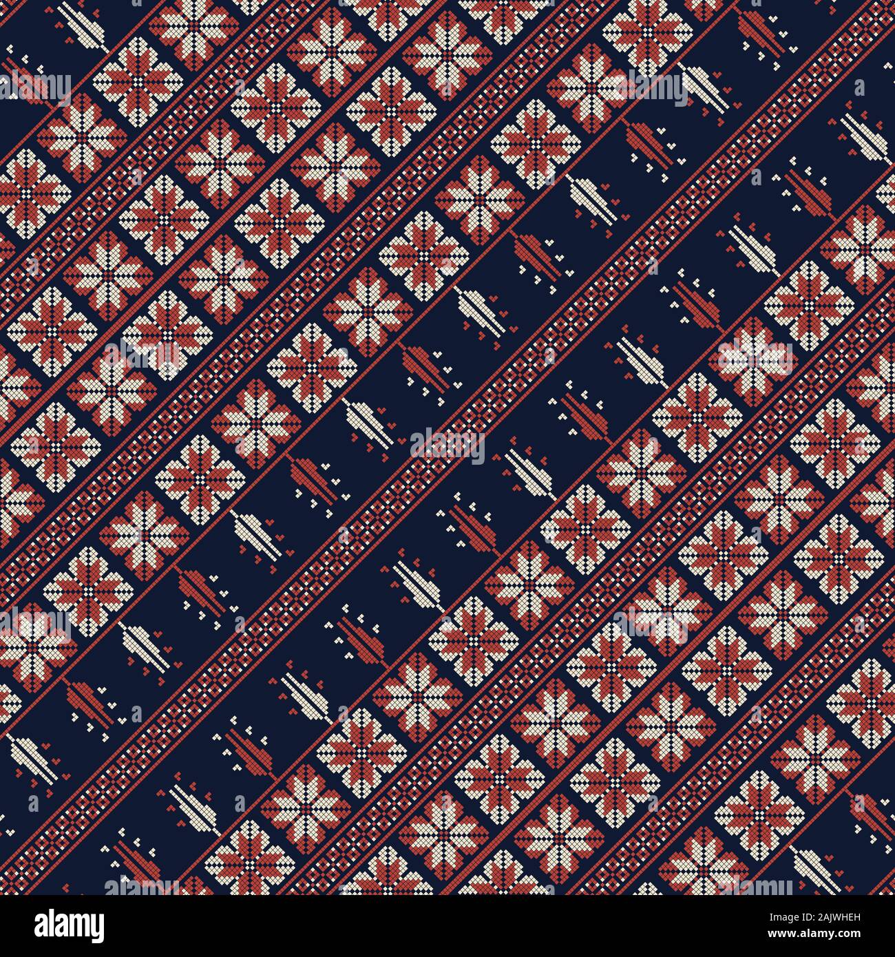 Seamless pattern design with traditional Palestinian embroidery motif ...