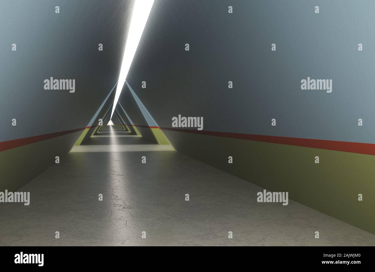 long corridor, interior visualization, 3D illustration Stock Photo - Alamy
