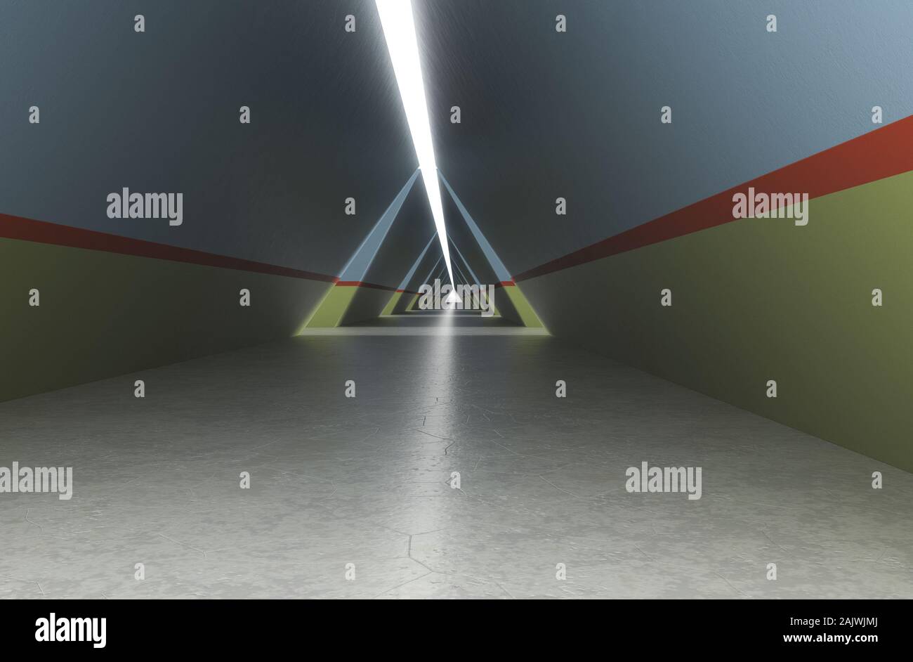 long corridor, interior visualization, 3D illustration Stock Photo - Alamy