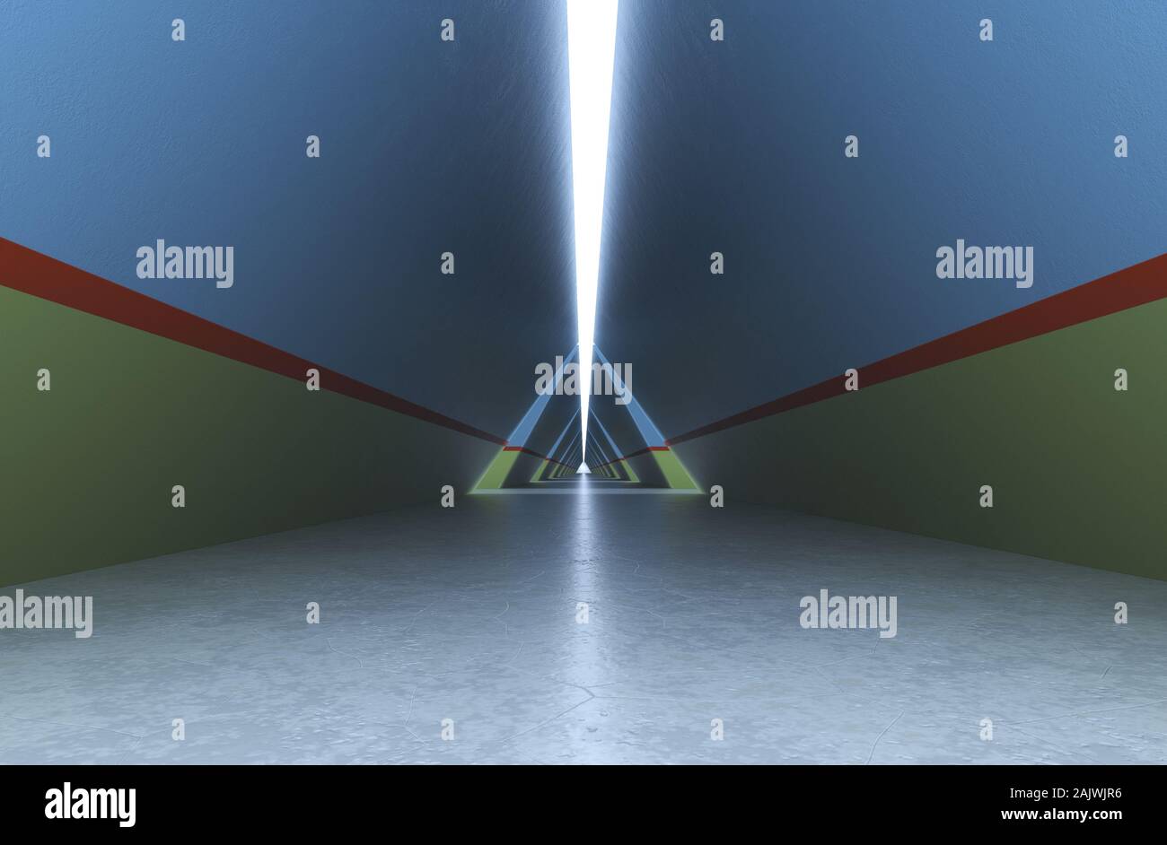 long corridor, interior visualization, 3D illustration Stock Photo - Alamy