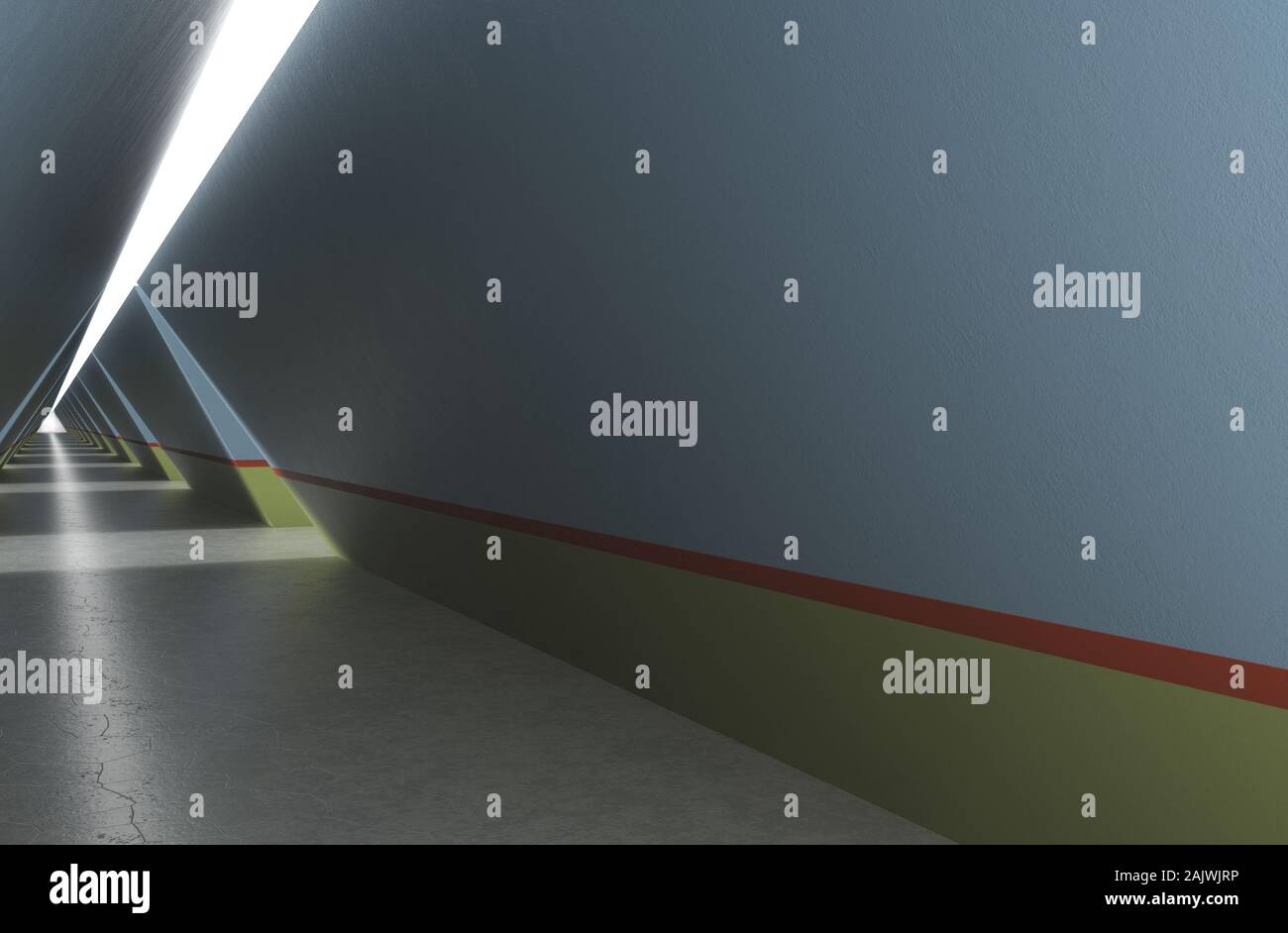 long corridor, interior visualization, 3D illustration Stock Photo - Alamy