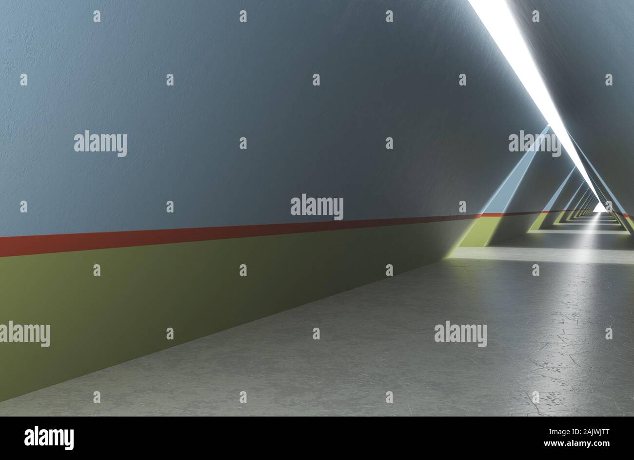 long corridor, interior visualization, 3D illustration Stock Photo - Alamy