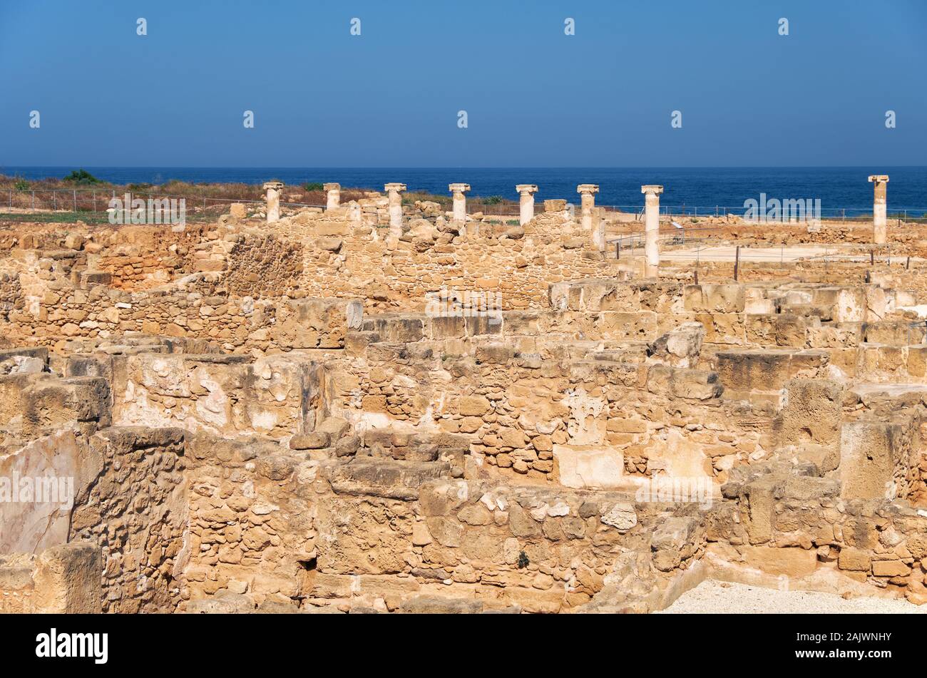 The remains of the ancient Roman House of Theseus. The villa was the ...
