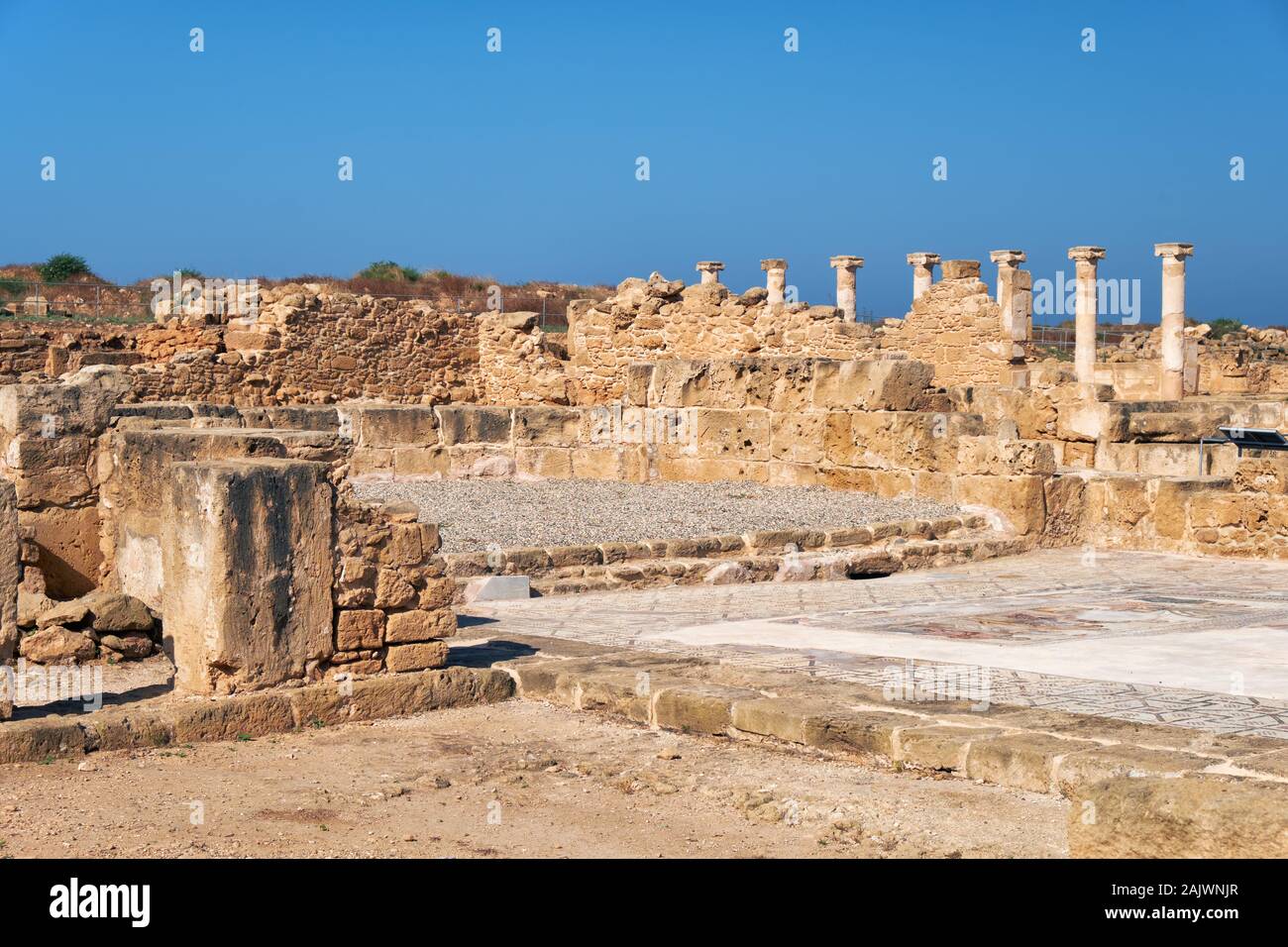 The remains of the ancient Roman House of Theseus. The villa was the ...