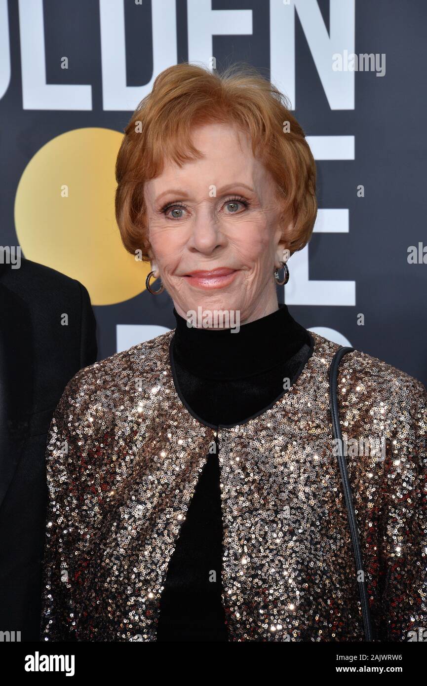 Los Angeles, California, USA. 05th Jan, 2020. Carol Burnett arriving at the 2020 Golden Globe ...