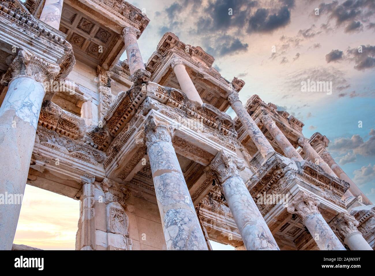 Library Of Celsus at Ephesus Library of Celsus, ruins of ancient city ...