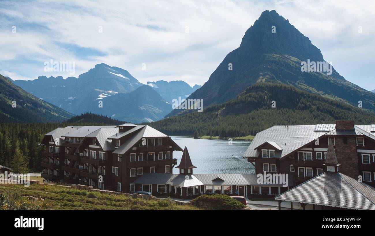 The Historic Many Glacier Hotel at Swiftcurrent Lake (Glacier National ...
