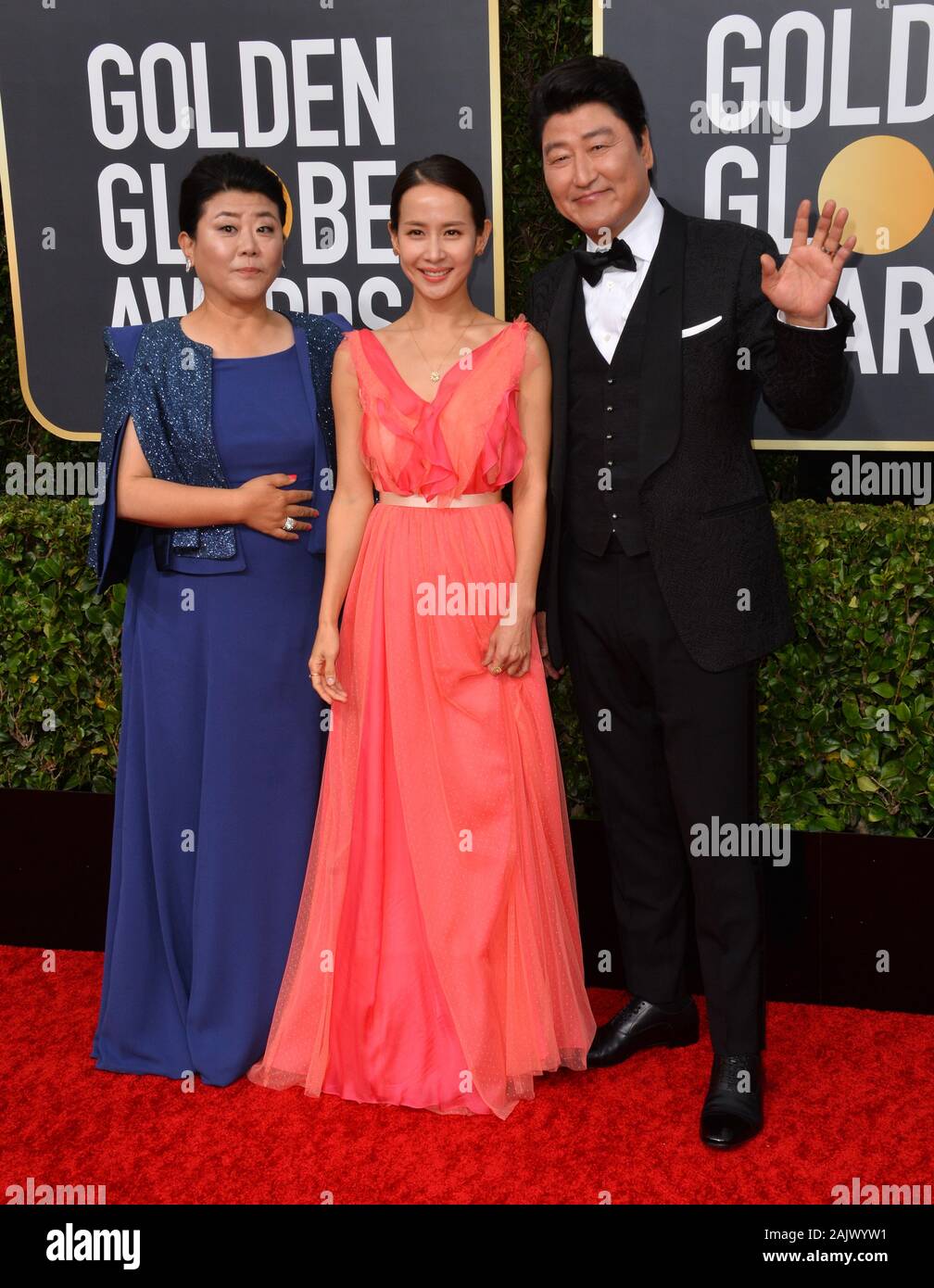 LOS ANGELES, USA. January 05, 2020: Lee Jeong-Eun, Cho Yeo-Jeong & Kang ...